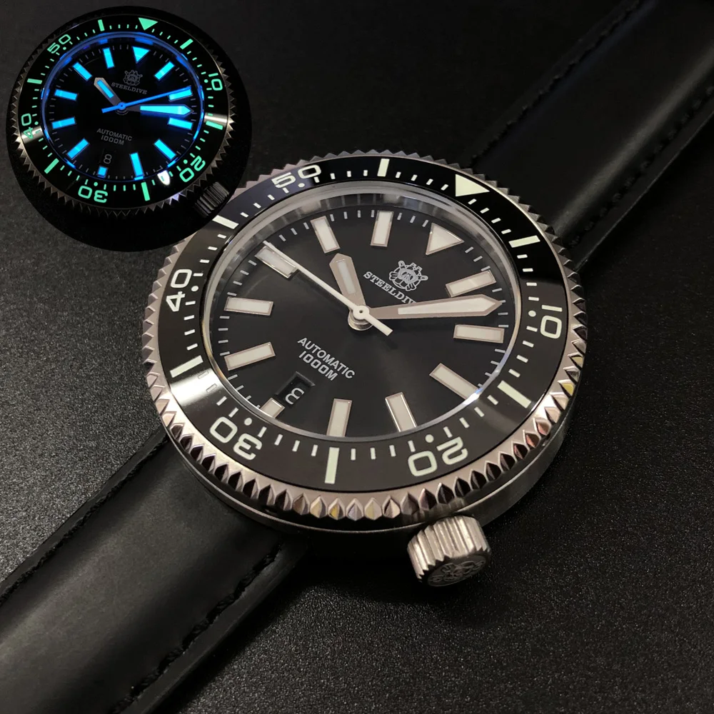 Men Automatic Wristwatch,steeldive Sport Mens 1000m Waterproof Dive ...