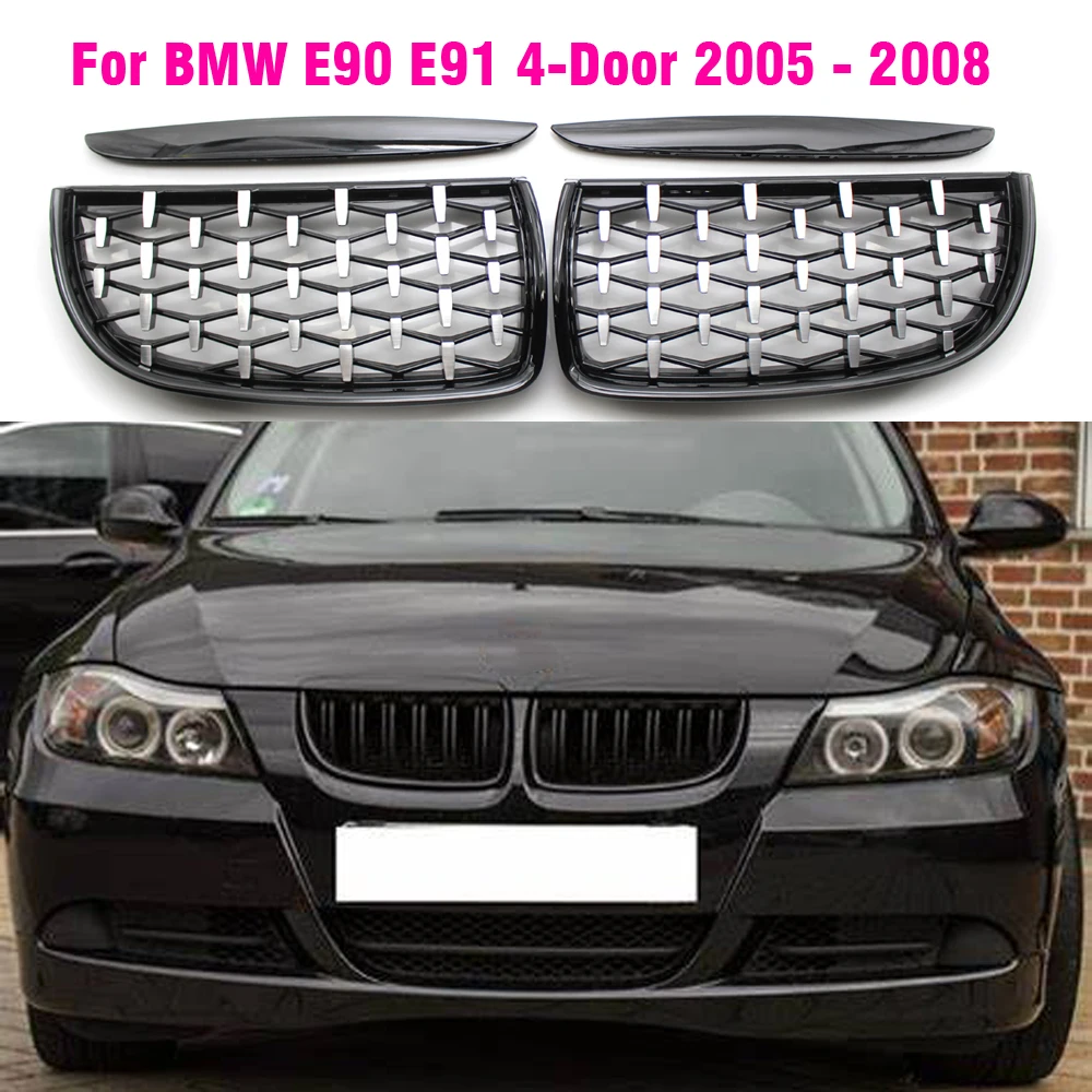 Car-Full-Chrome-Front-Kidney-Grille-For-BMW-E90-E91-3-Series-2005-2006 ...