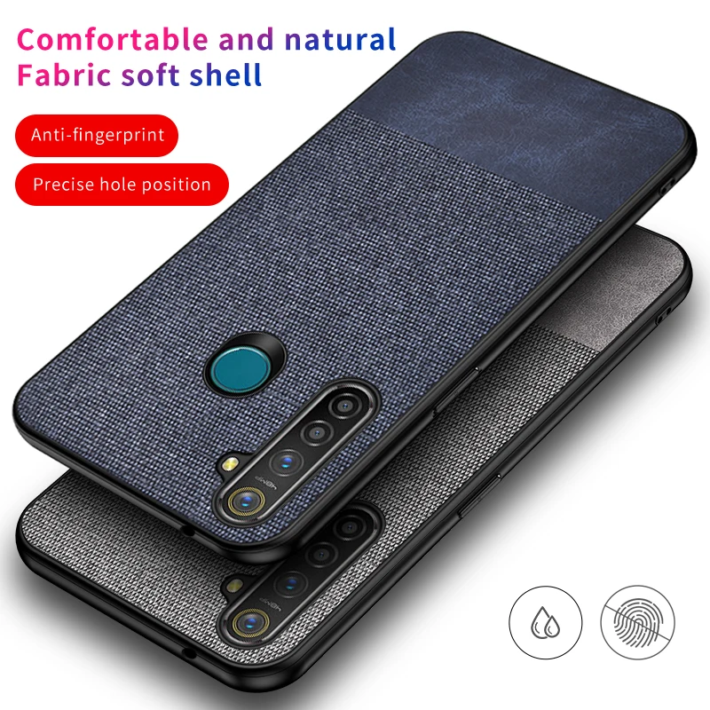 Realme 5 Pro Case 6.3 Inch Luxury Back Cover Silicone Fabric Shockproof ...