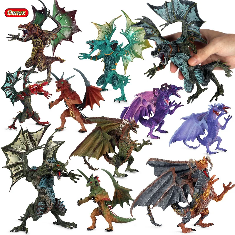 Oenux Original Mythical Magic Dragon Chinese Dragon Action Figures Pvc ...