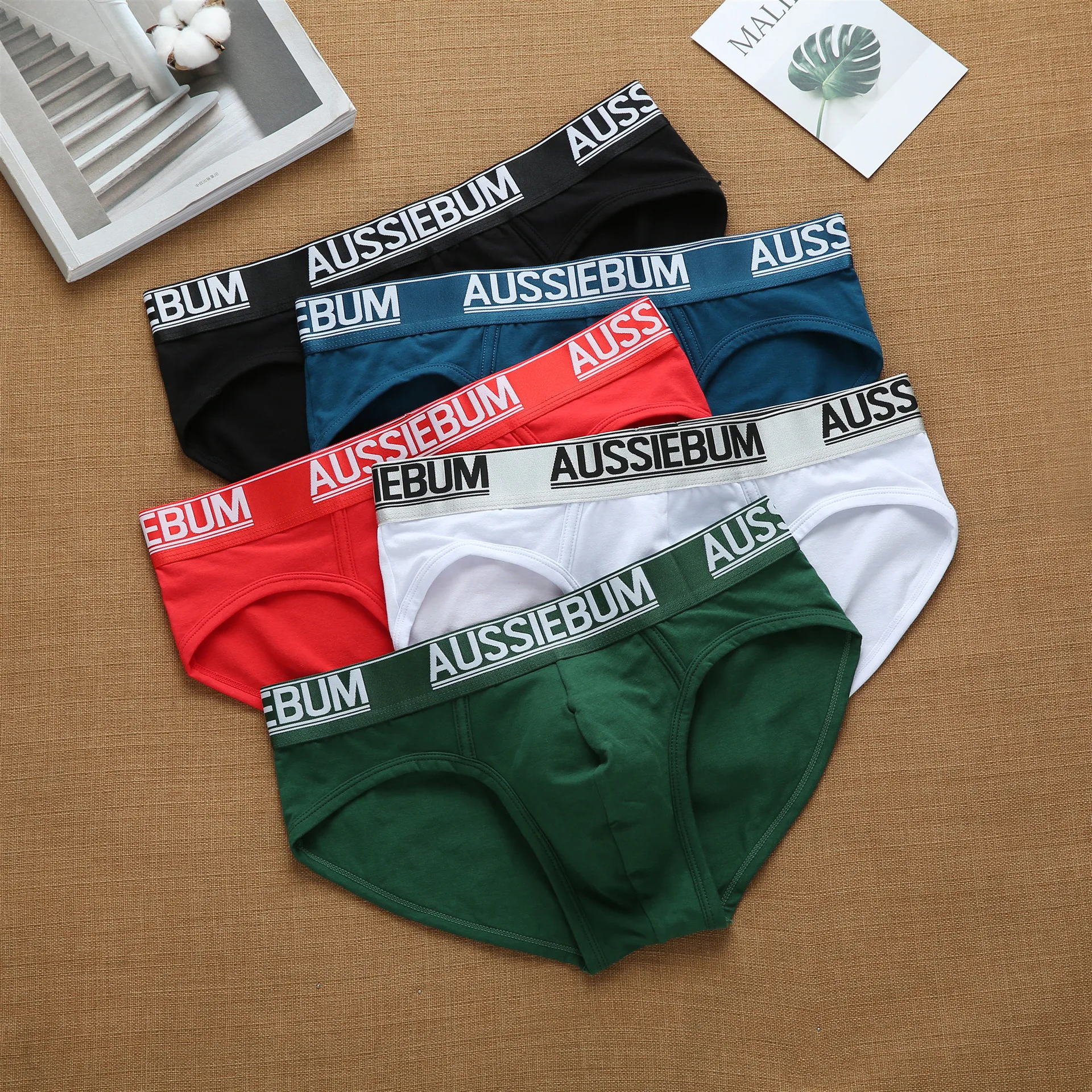 Aussiebum-men-s-cotton-comfortable-low-waist-elastic-tide-letter-briefs ...