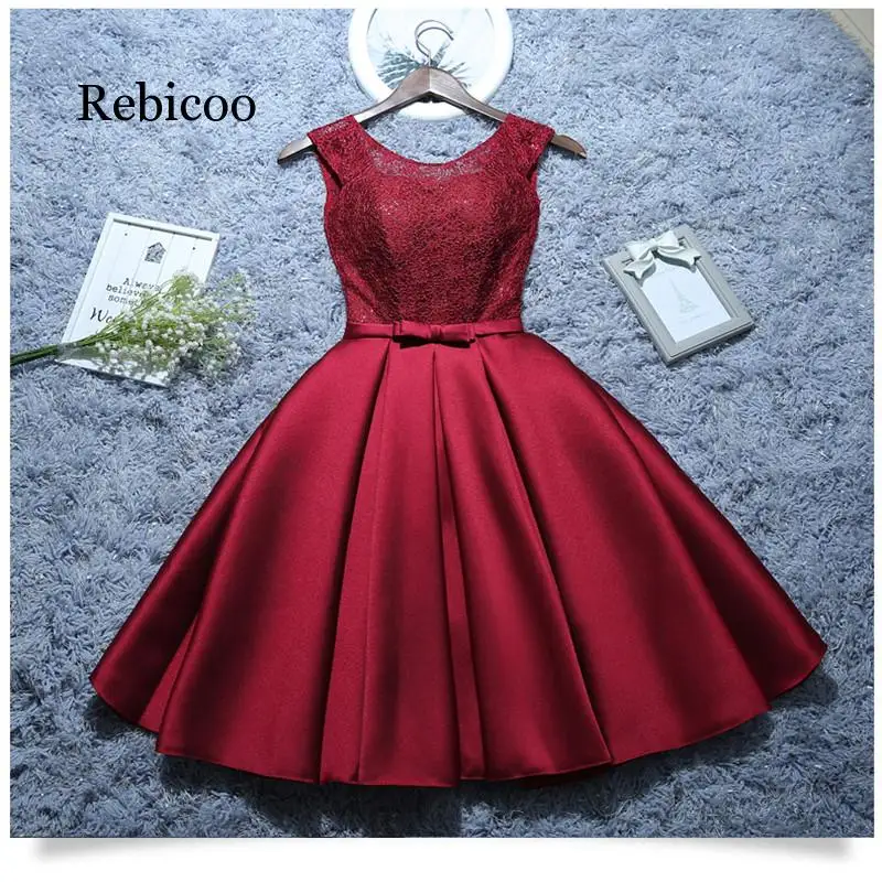 Satin-Lace-Wine-Red-Short-White-formal-Dresses-New-Homecoming ...
