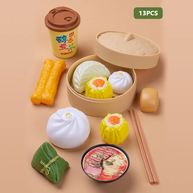 Simulation Breakfast Kids Pretend Play Kitchen Toys Miniature Steamer ...