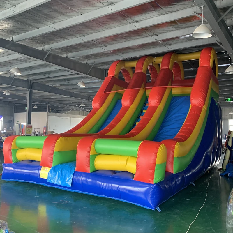 Commercial Pvc Inflatable Slide Double Lane Inflatable Land Slider For ...