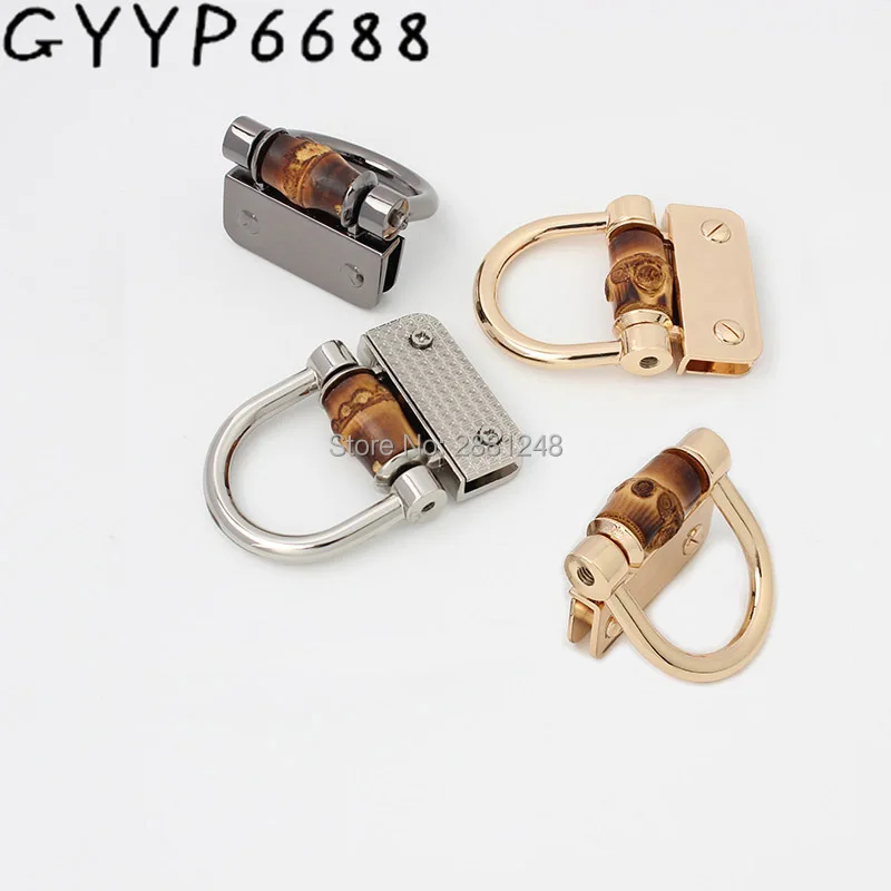 3colors 27mm Bamboo Hanger Connector D rings hanger buckles,natural ...