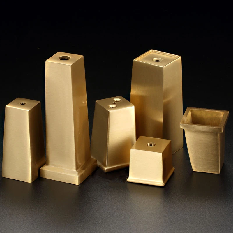 Gold Table Leg Covers Brass Material Square Chair Leg Cups Sofa Feet ...
