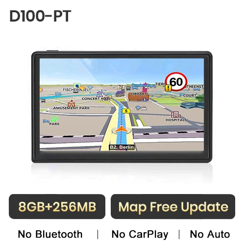 Junsun D100 Car GPS Navigation 7 Inch Touch Screen 256M+8G FM Voice ...