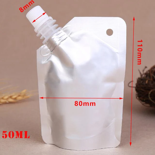 10Pcs Silver Aluminum Foil Spout Pouch Reusable Durable Food Sealed ...