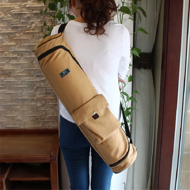 Canvas Sports Bag for Fitness, Yoga Backpack, Portable Yoga Mat Bag ...