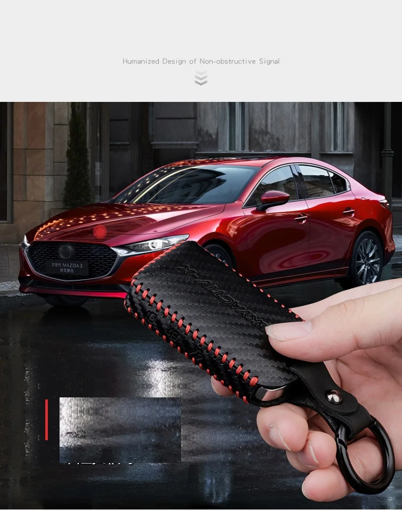 Кожаный чехол для ключей Защитная сумка для Mazda 3 Alexa CX4 CX5 CX8 умный дистанционный ключ ...