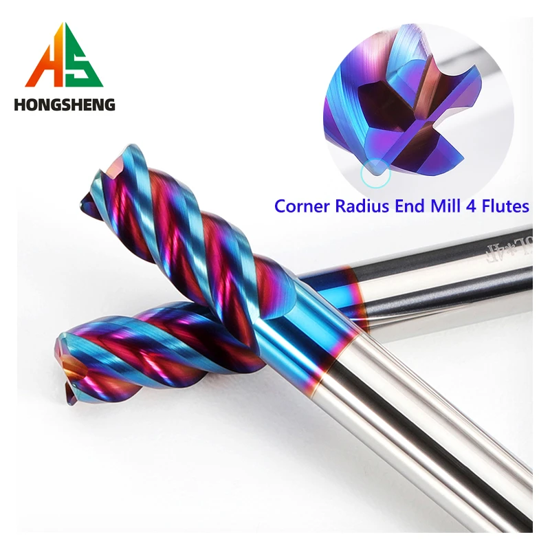 CNC R Bullnose Cutter HRC65 Tungsten Carbide Corner Radius End Mill CNC ...