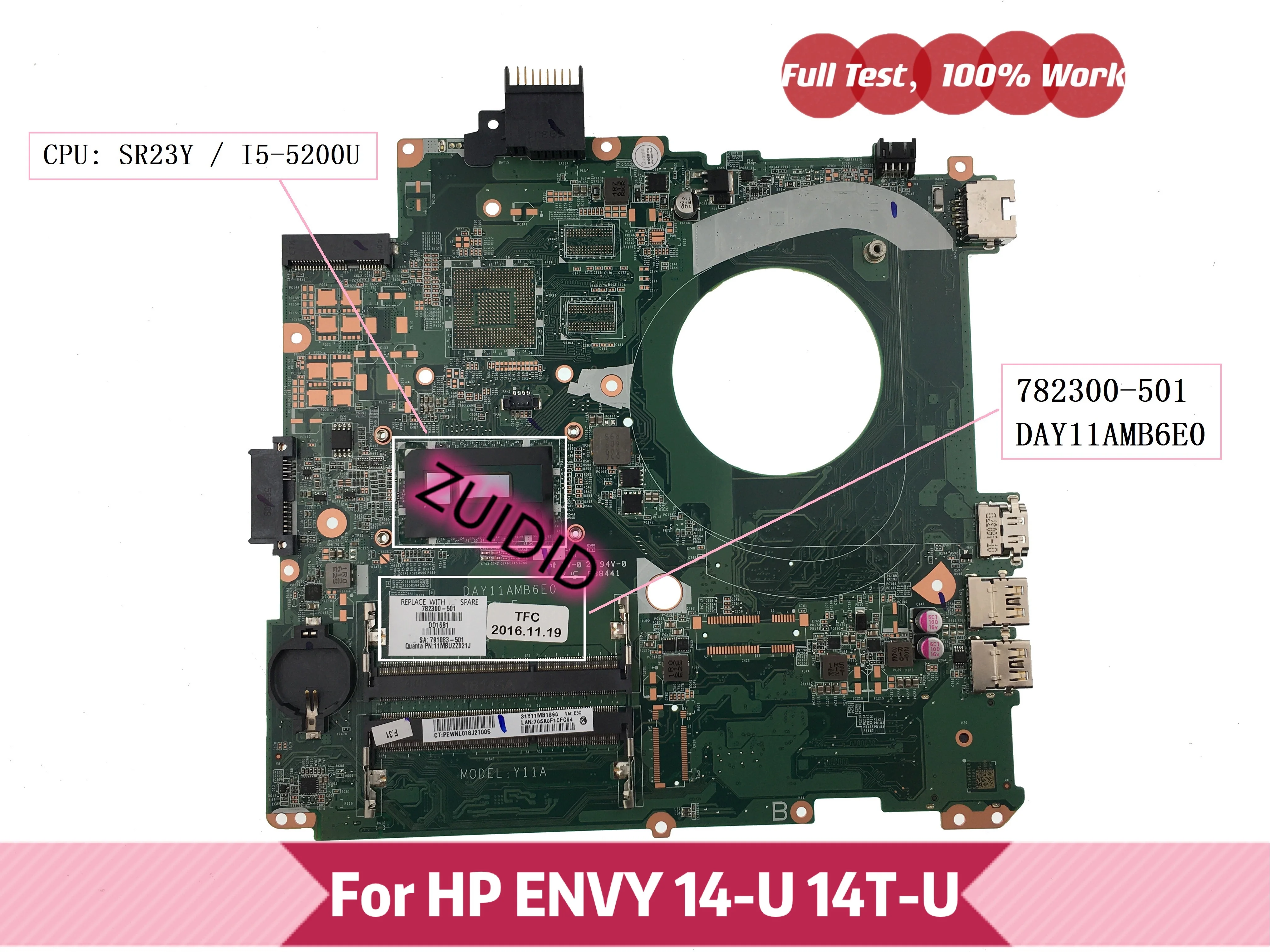 782300 501 For HP ENVY 14T U 14 U NoteBook PC Laptop Motherboard 782300 ...