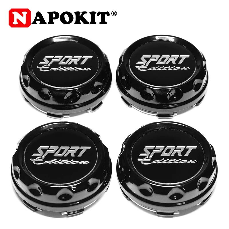 4pcs 60MM (56mm) Black Car Wheel Nut Center Hub Caps with Metal ...