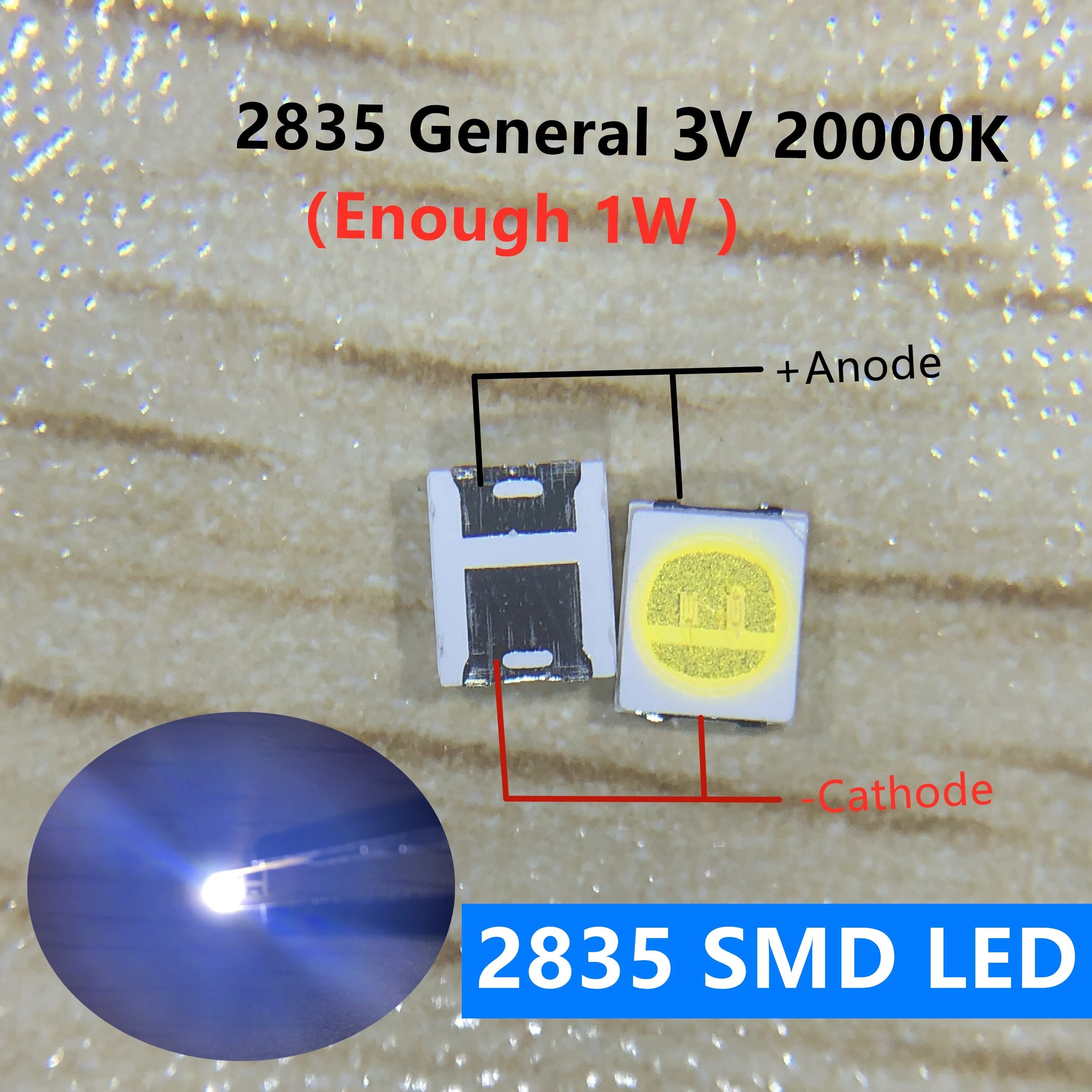 100pcs Original Lextar 2835 3528 1210 3v 2w Smd Led For Repair Tv ...