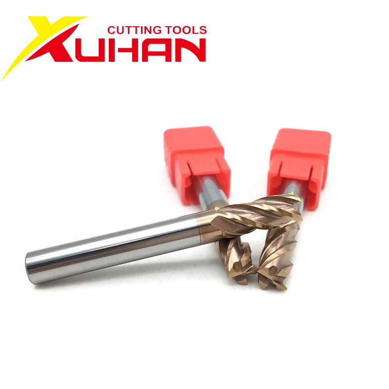 HRC55 Carbide end mill 75mm 100mm length 4Flutes Milling Cutter Alloy ...