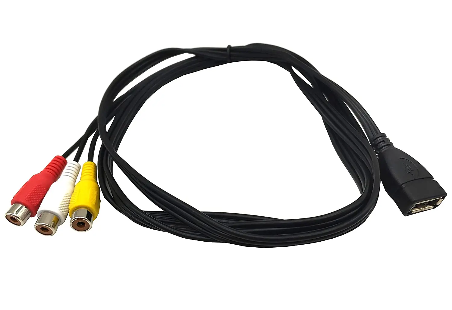 Usb ao cabo 3rca, 5 pés/1.5m usb 2.0 fêmea a 3 rca fêmea jack splitter ...
