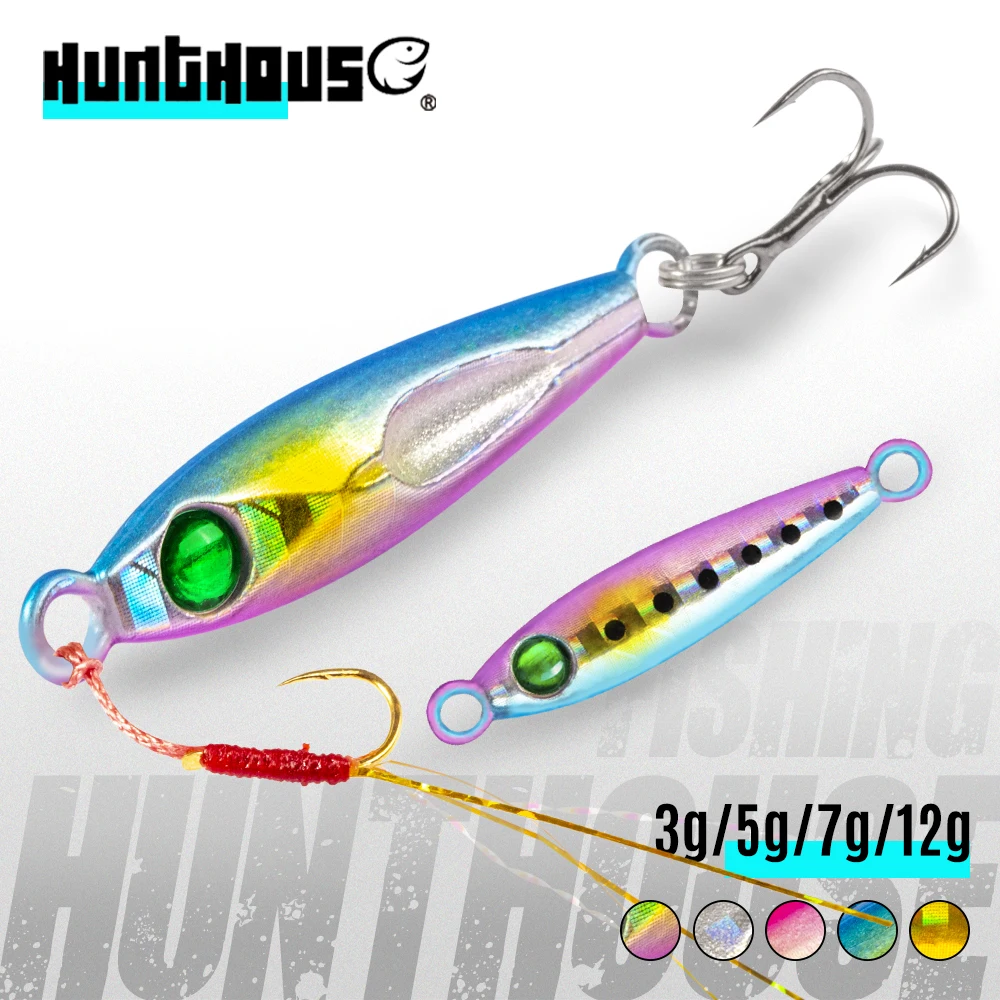 HuntHouse Metal Jig Micro Jig Slow Fall Fishing Lure 3g 5g 7g 12g ...