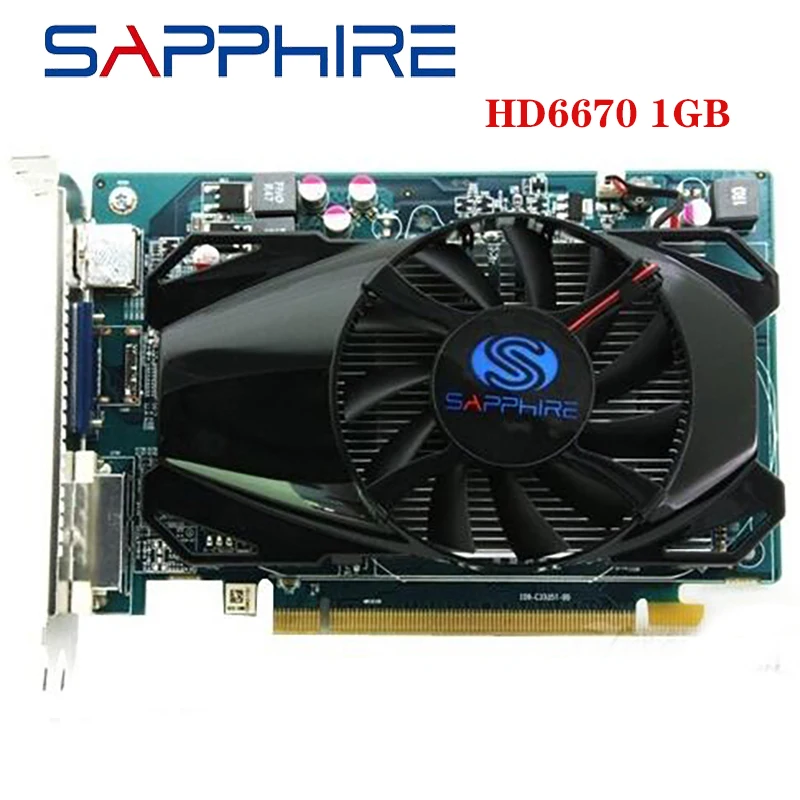 SAPPHIRE HD6670 1GB Para Placa De Vídeo AMD GPU Radeon HD 6670 Placas Gráficas GDDR3 128bit Jogo ...