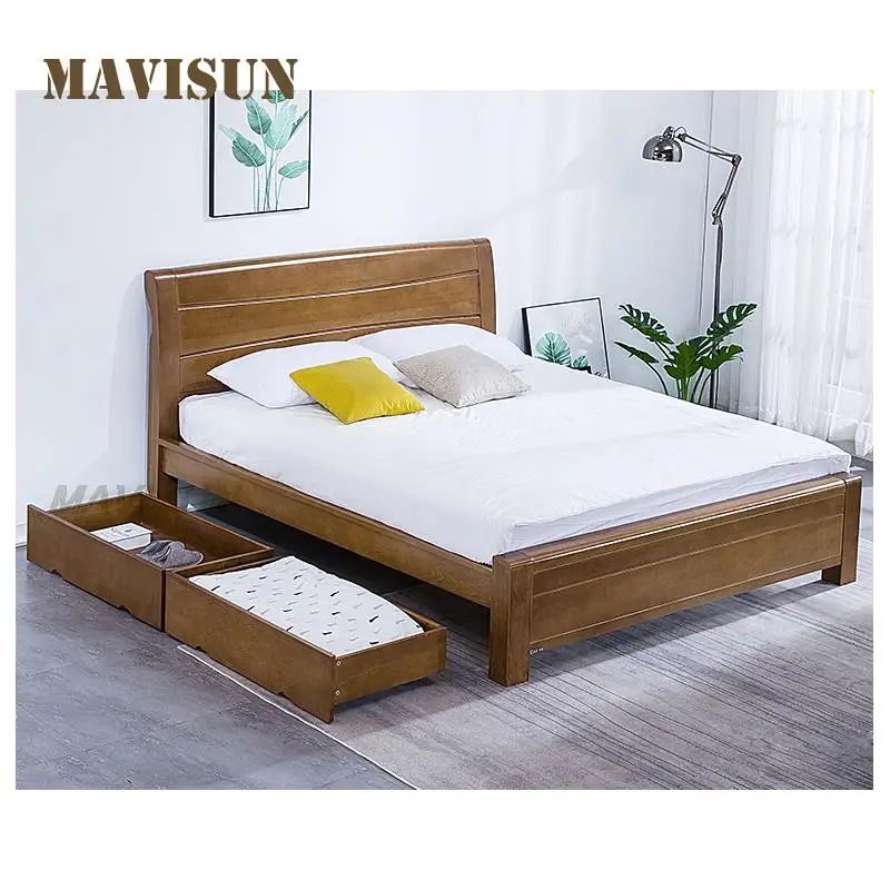 Simple Wooden Double Bed Design