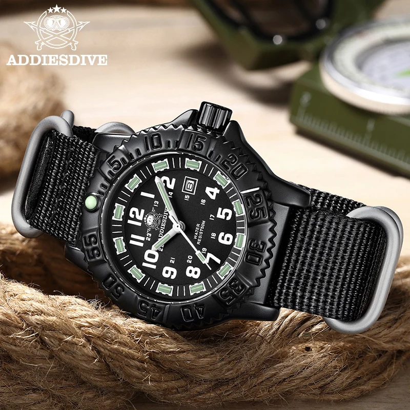Addies Quartz Watch Military Outdoor Watches for Men 50m Waterproof ...