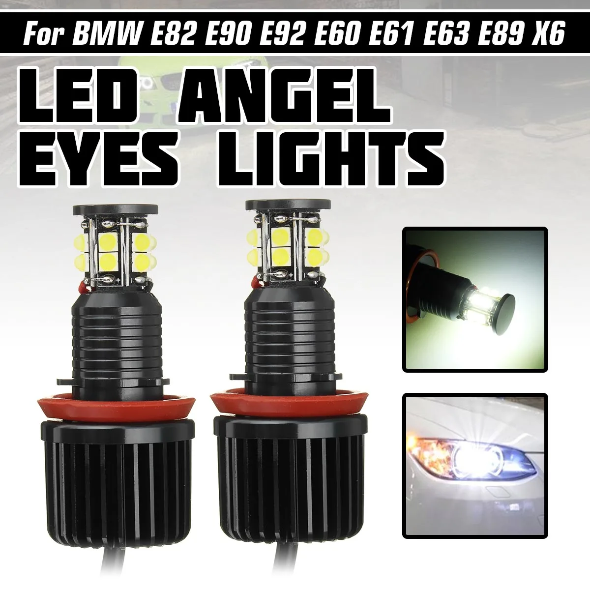 2x-120W-H8-Angel-Eye-Halo-Ring-Light-Auto-Lighting-6000K-For-BMW-E82 ...