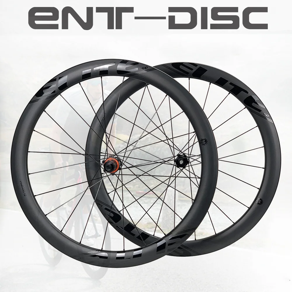 ELITEWHEELS Carbon Wheels Disc Brake 700c Road Bike Wheelset ENT ...