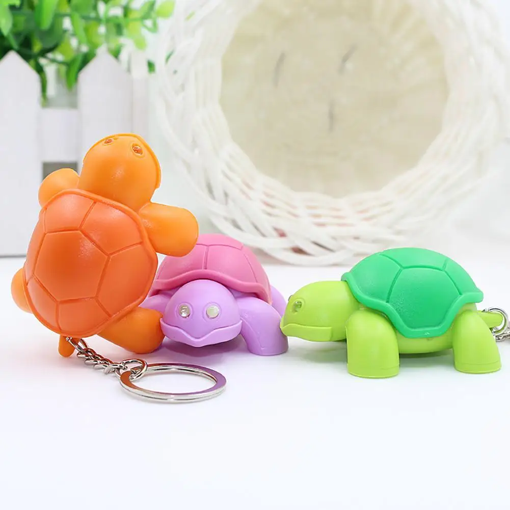 Creative-Small-Animal-Tortoise-LED-Lights-Sound-Glow-Turtle-Keychain ...