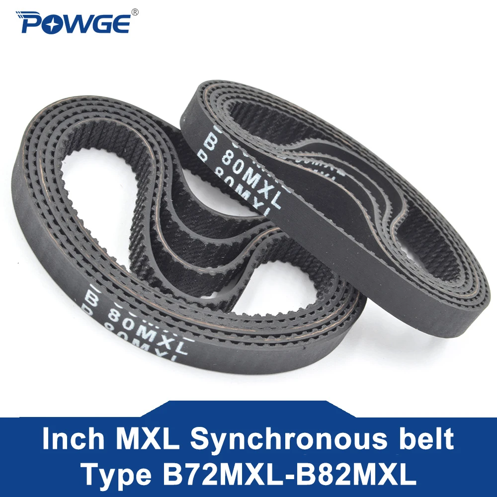 POWGE MXL Synchronous Timing belt Pitch 2.032mm B72/B73/B74/B75/B76/B77/B78/B79/B80/B81/B82 ...