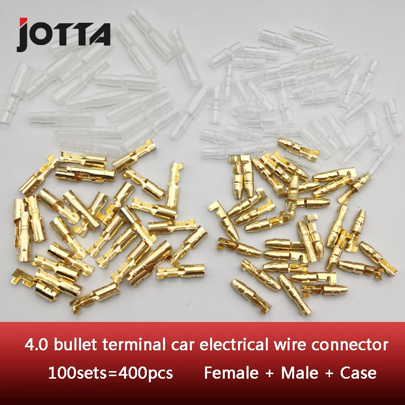 4.0 Bullet Terminal Car Electrical Wire Connector Diameter 4mm Pin Set ...