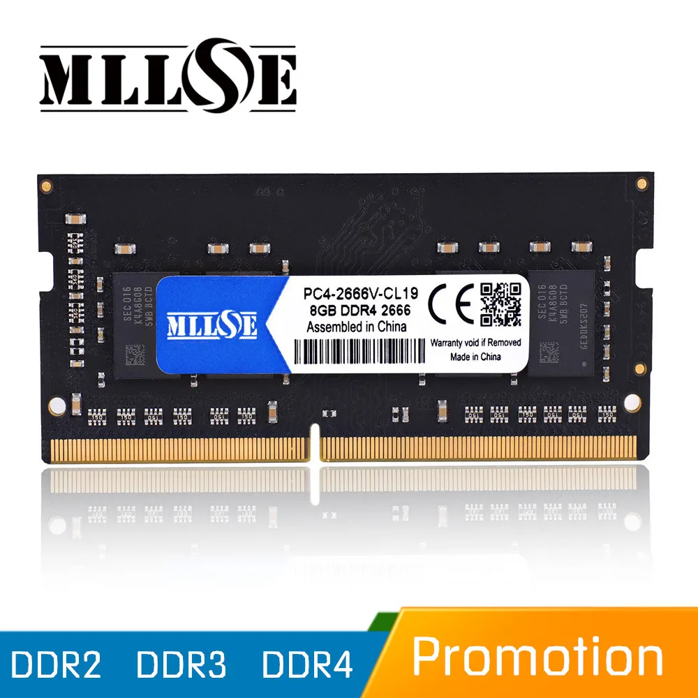 Mllse memória ram ddr4 ddr3 2, 1gb, 2gb, 4gb, 8gb, 16gb, para notebook, 1066, 1333, 1600, 1866 ...