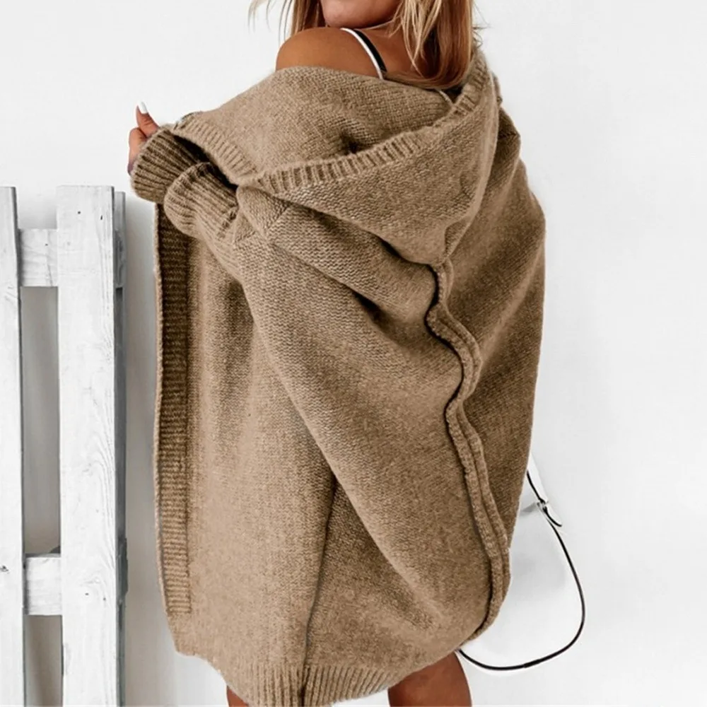 Jodimitty suéter de punto con cuello y capucha para mujer, suéter de ...