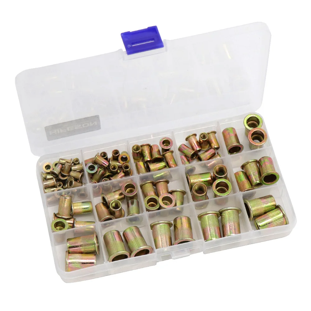 RIVEUTEUSE,95PCS--KIT'écrou de rivetage en acier, pour pistolet à Riveter M3 M4 M5 M6 M8 M10, 95 ...