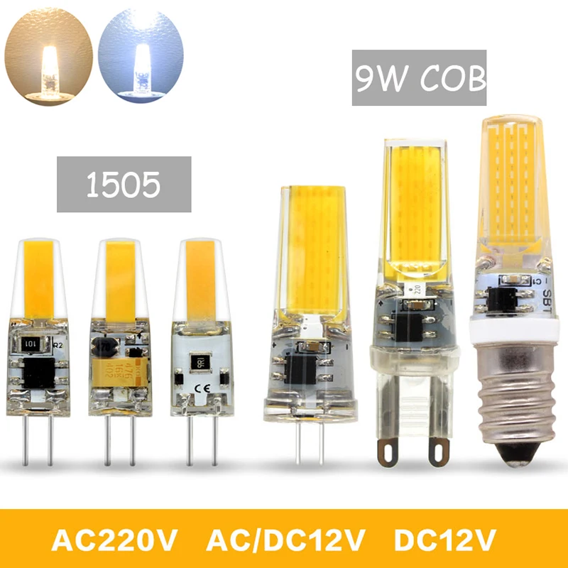 LED G4 G9 Lamp Bulb AC/DC 12V 220V 3W 6W 9W 0705 1505 2505 COB SMD LED ...