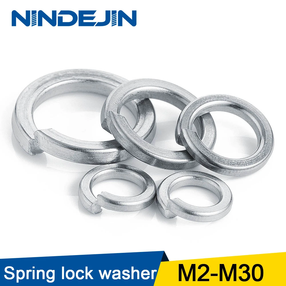 Nindejin 4-200pcs Spring Lock Washer M2 M2.5 M3 M4 M5 M6 M8 M10 M12 M14 ...