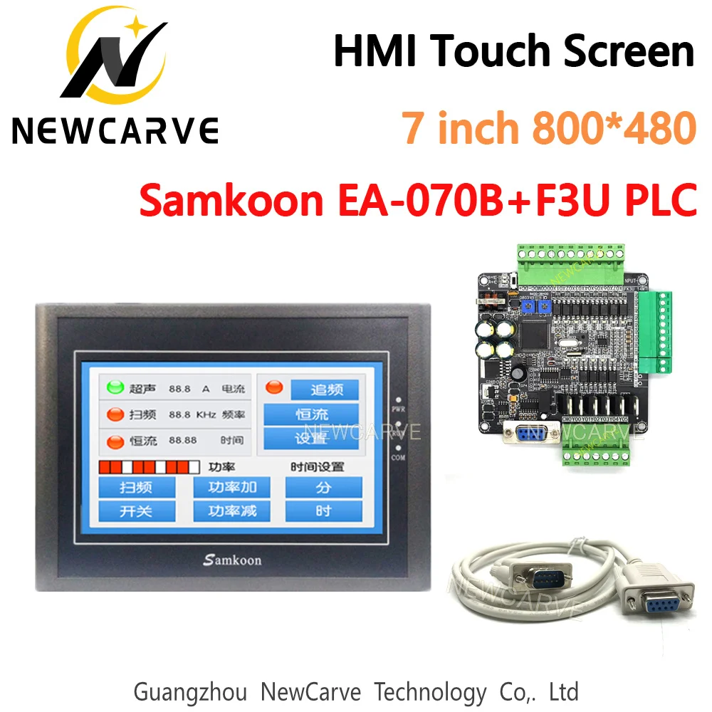 Samkoon EA 070B HMI Layar Sentuh 7 Inci dan Seri FX3U PLC Papan Kontrol ...