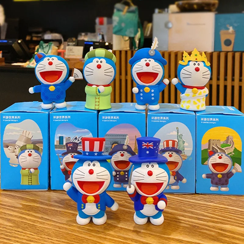 Genuine-Doraemon-Action-Figure-PVC-Travel-Around-The-World-Kawaii-Anime ...