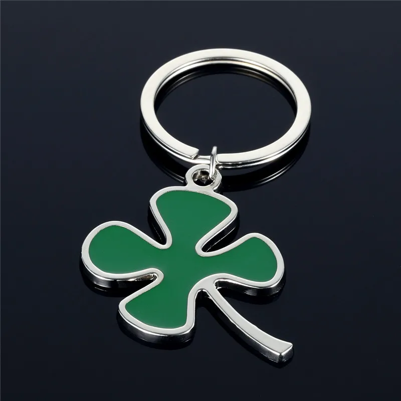 Key Chain Green Leaf Petal Keychain Four Leaf Clover Lucky Key Holder ...