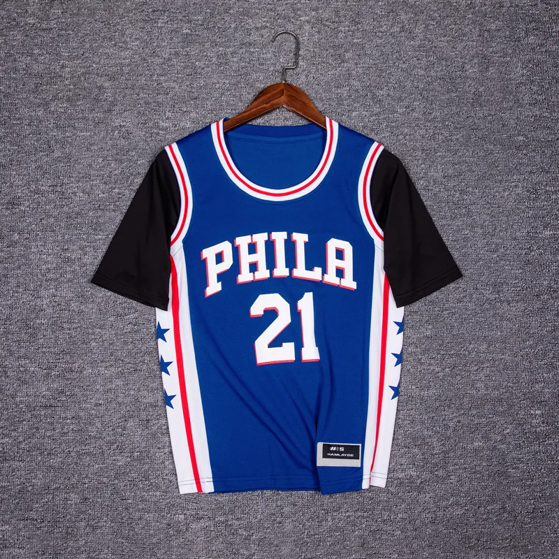 Philadelphia 76ers 21 Embiid Mock двухсекционная Баскетбольная одежда с ...
