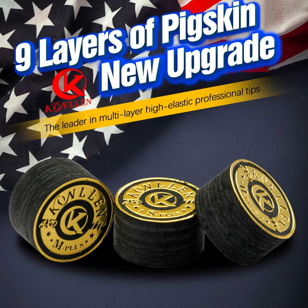 Original KONLLEN Billiards Pool Cue Tip 14mm S/M/H Multi Layers Pool ...