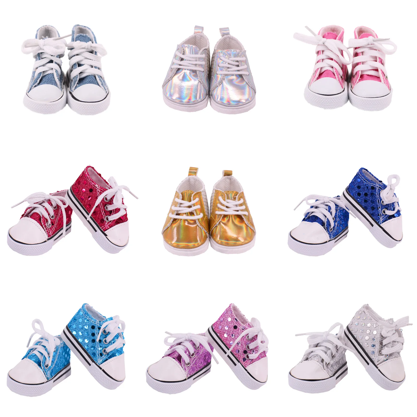 7Cm-Doll-Clothes-Shoes-Fashion-Sequin-Canvas-Shoes-For-18Inch-American ...