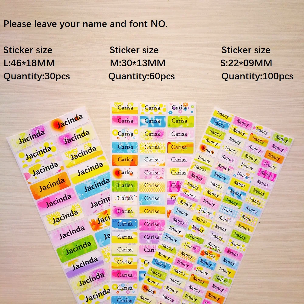 Colorful-customizable-name-stickers-waterproof-anti-tear-scrapbooking ...