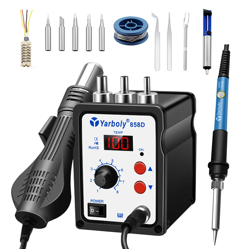 Hot-Air-Gun-858D-BGA-Rework-Solder-Station-Blower-Hair-Dryer-Hairdryer ...