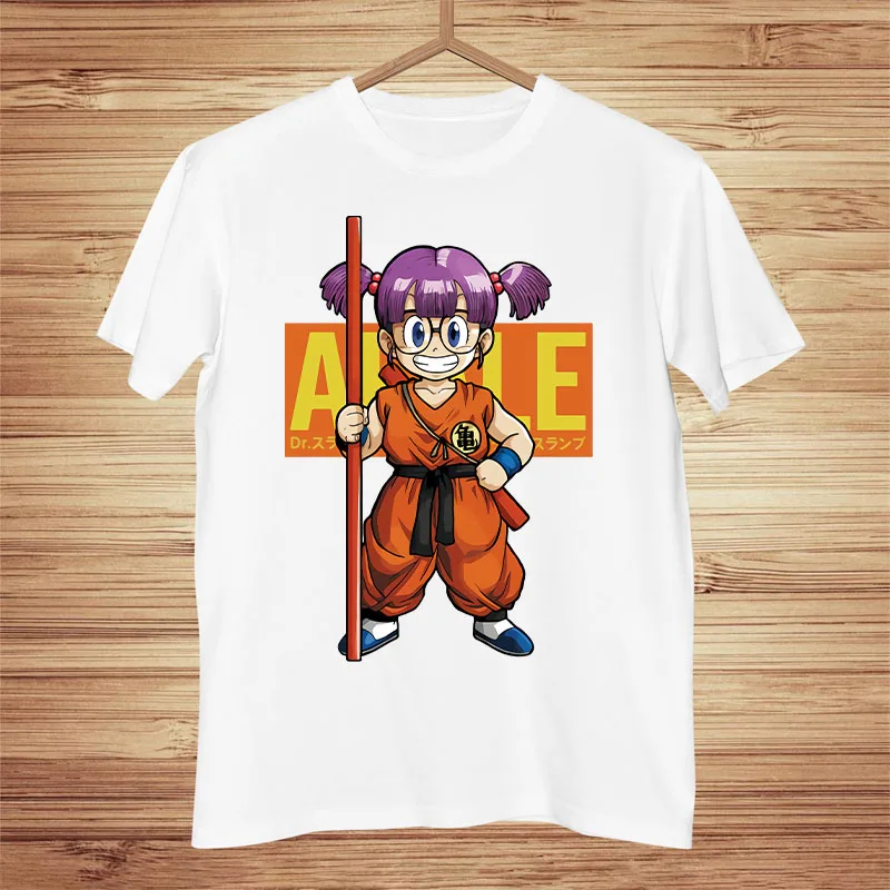 جديد الصيف Arale طباعة لطيف الكرتون تي شيرت المرأة عادية الأبيض قصيرة