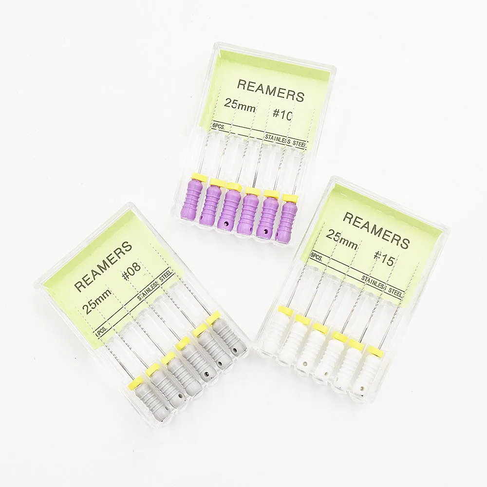 1 box Dental Reamers Stainless Steel 25mm R Files Root Canal Dentist ...