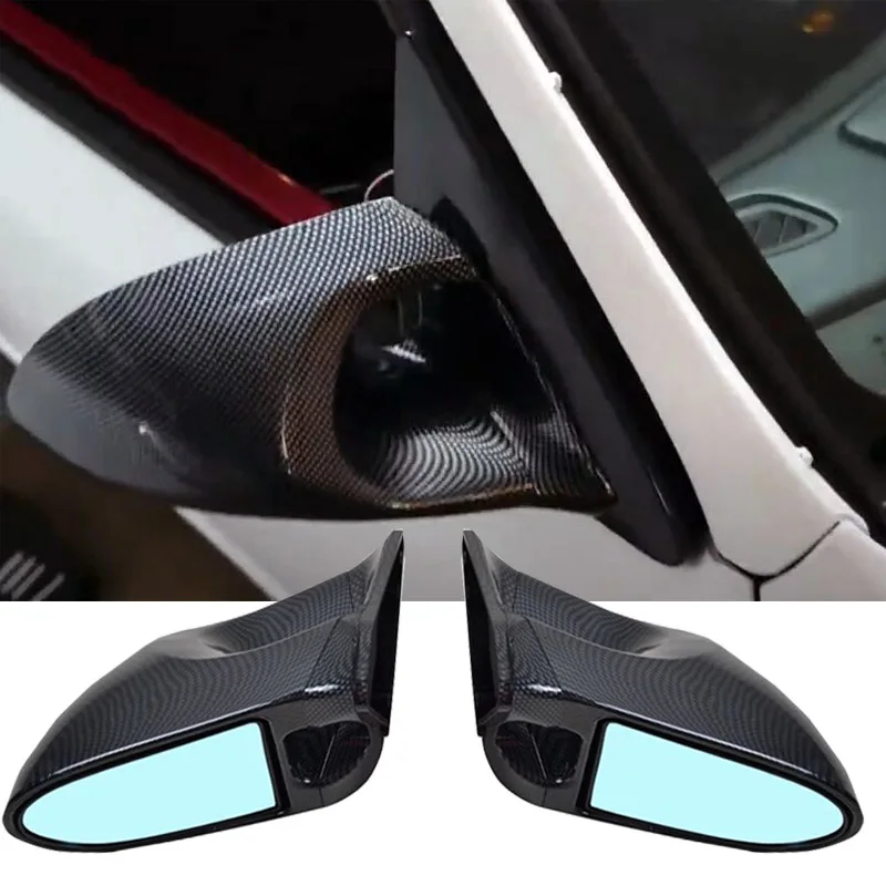 Manual-Adjustable-JDM-Style-2x-Car-Side-Door-Mirror-Rearview-Rear-View ...