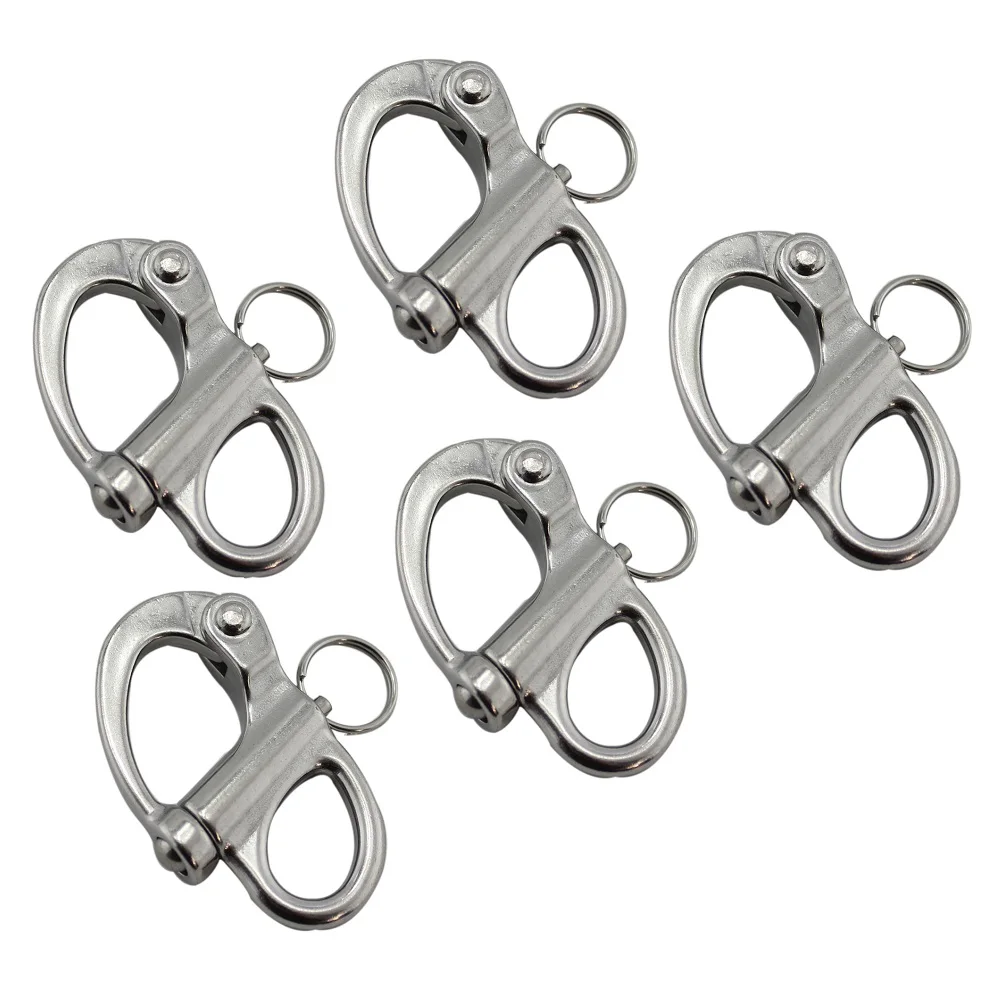 5PCS 316 Stainless Steel Quicke Release Fixed Bail Snap Shackle With ...
