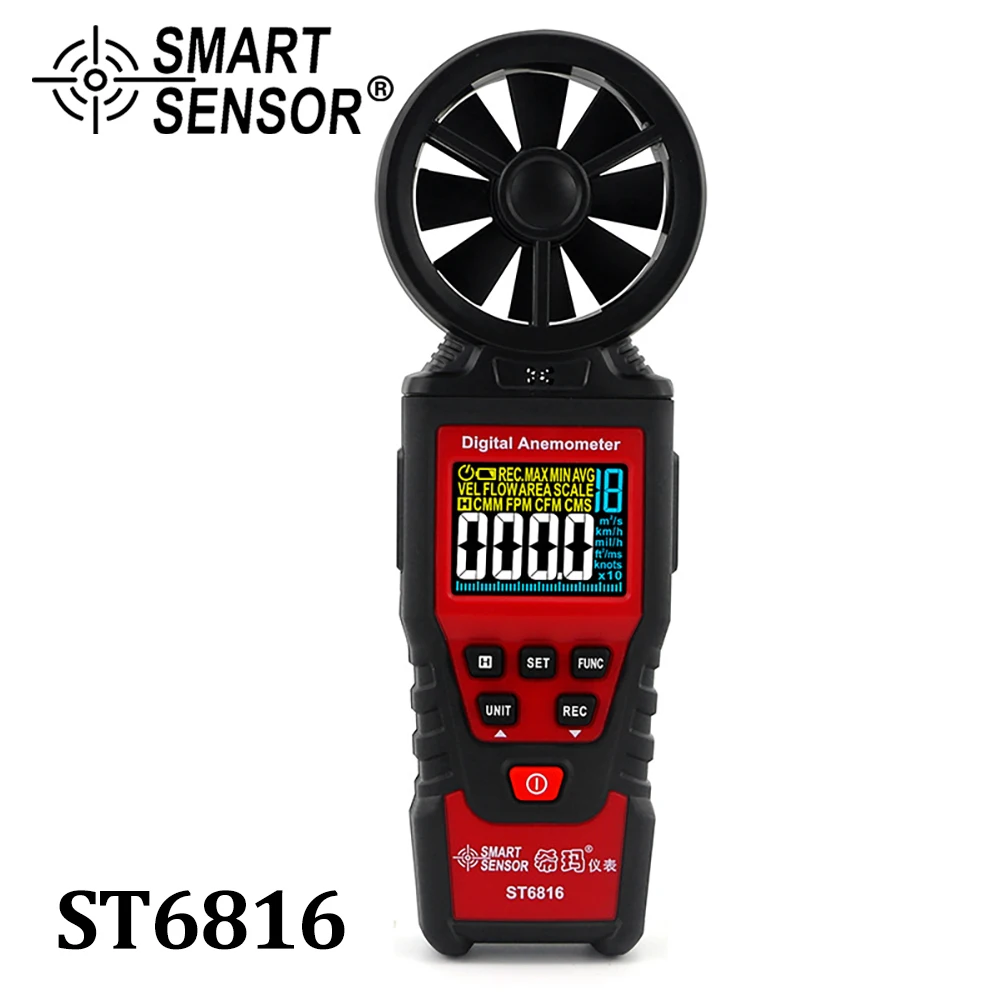 SMART-SENSOR-Mini-Anemometer-LCD-Digital-Wind-Speed-Meter-Air-Velocity ...