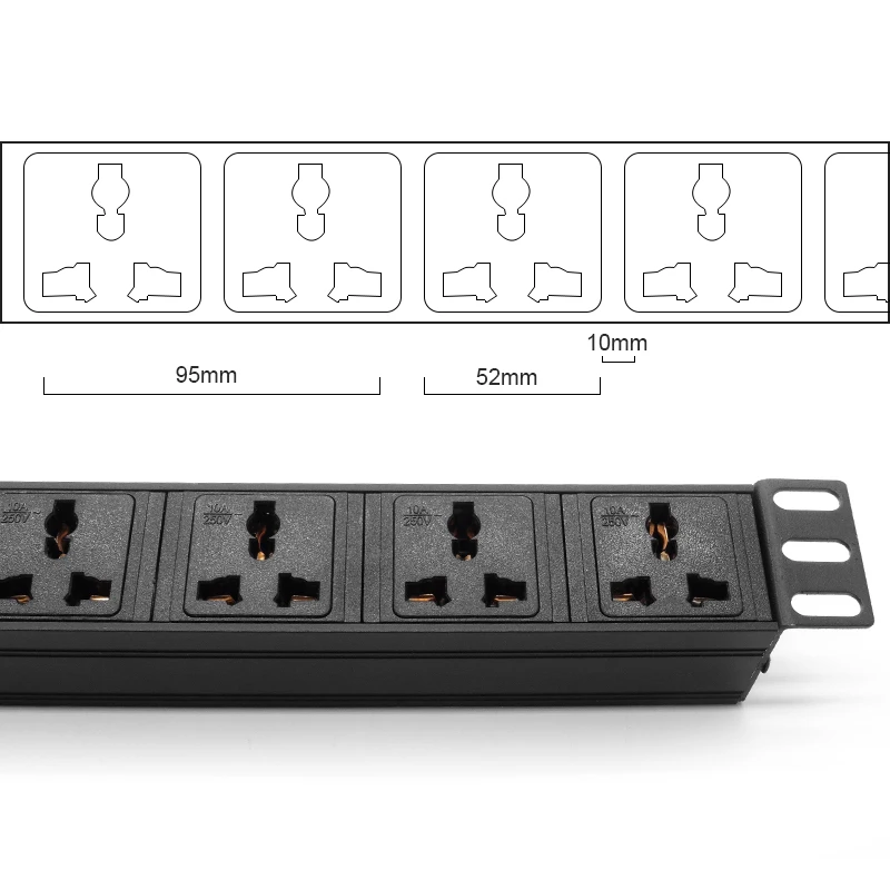 8 prises-Commutateur pneumatique 32A 8000W--Multiprise réseau T1 PDU ...