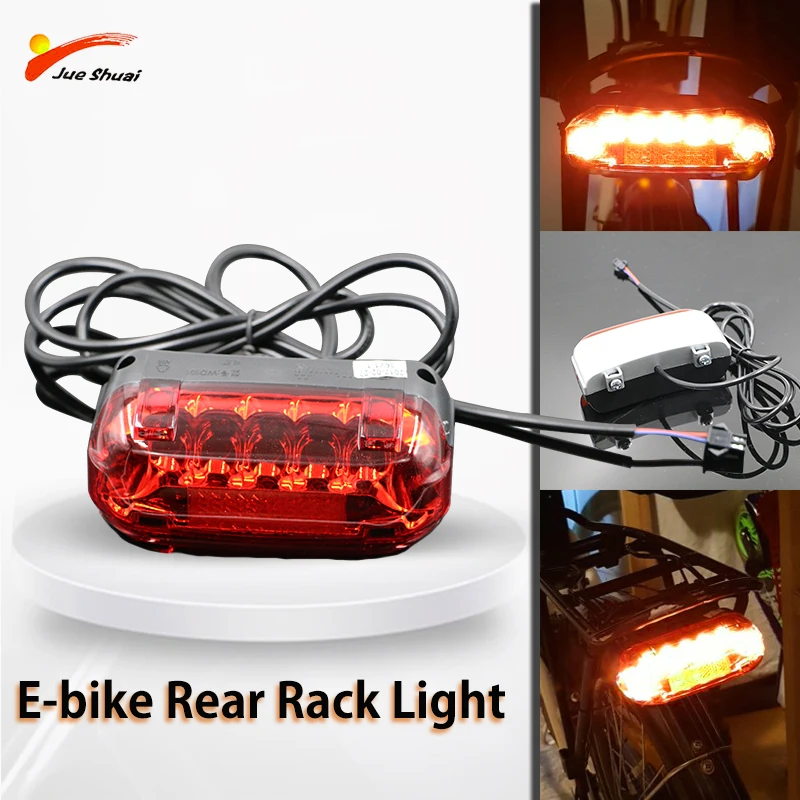 Red Rear E-bike Light On Rear Rack Carrier Long Wire Cable 36v 48v ...