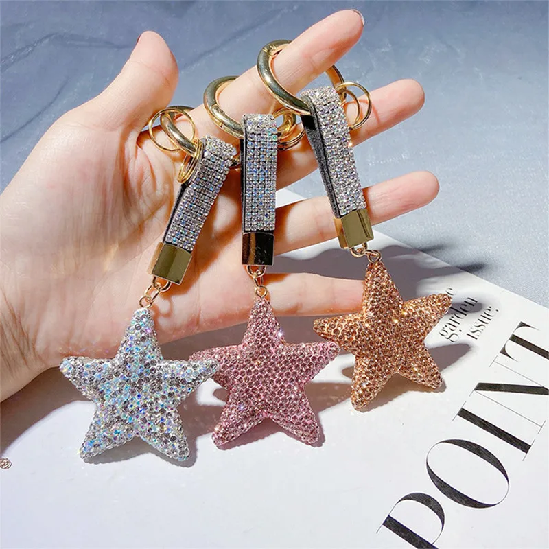 Star Keychain Rhinestones | Keychains Women Luxury | Star Keyring ...